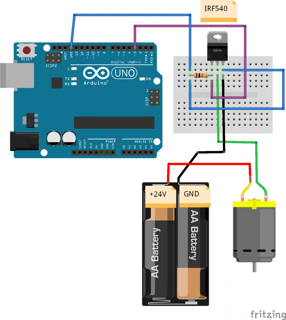 Piloter un Moteur avec un MOSFET IRF540 et potentiomètre – Arduino - Mataucarre